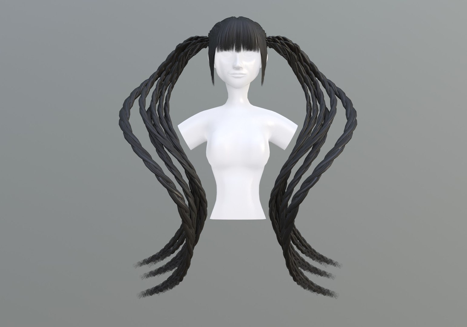 Stylized Pigtails Hair 3D Model - TurboSquid 1944543