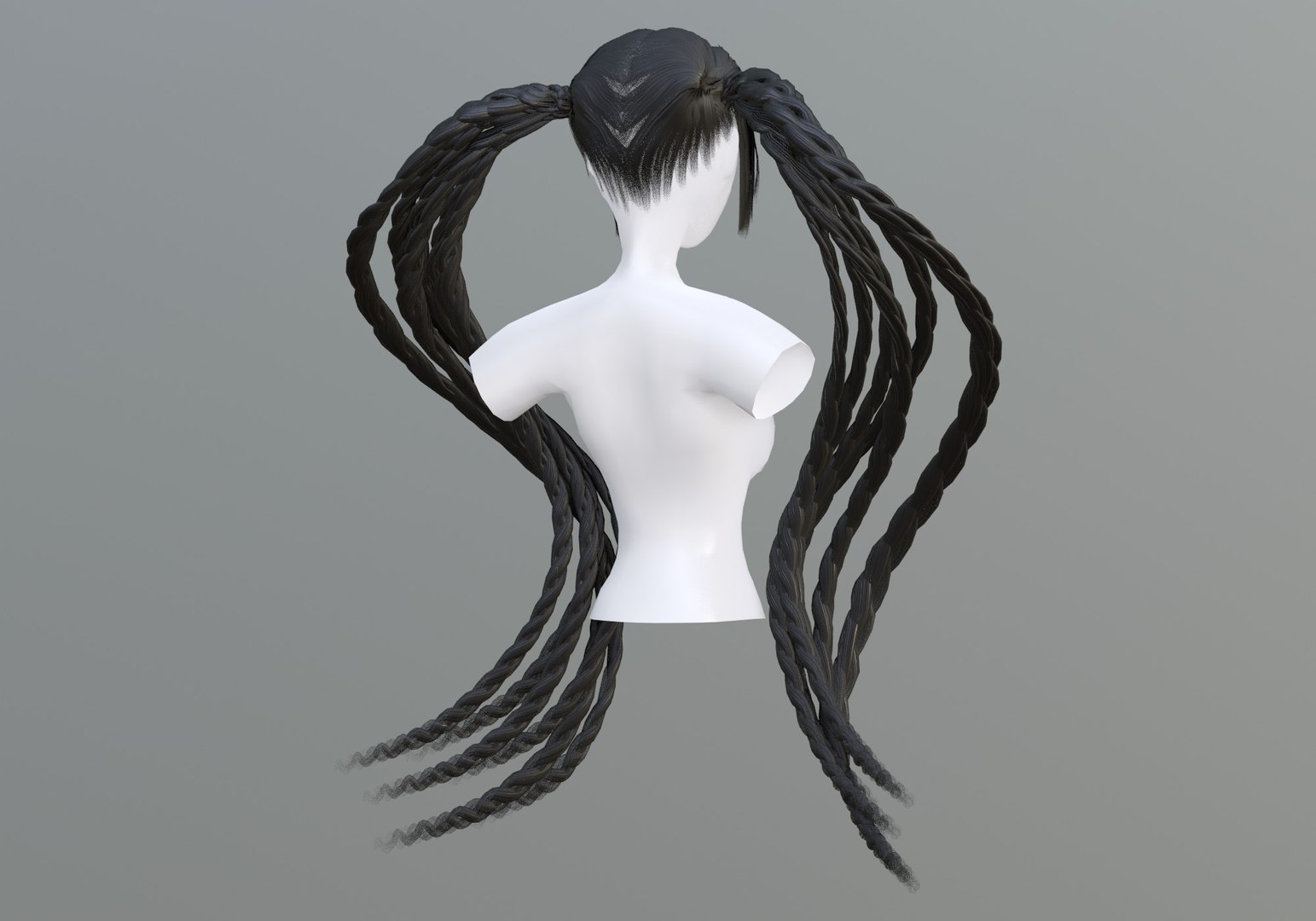 Stylized Pigtails Hair 3D Model - TurboSquid 1944543