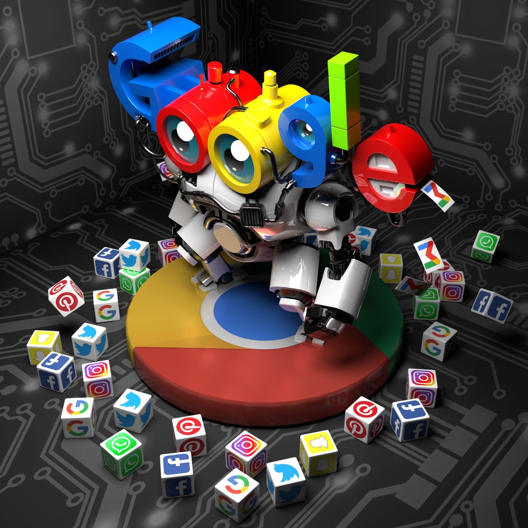 3D Google App Cyberpunk Robot 3D Model - TurboSquid 2187297