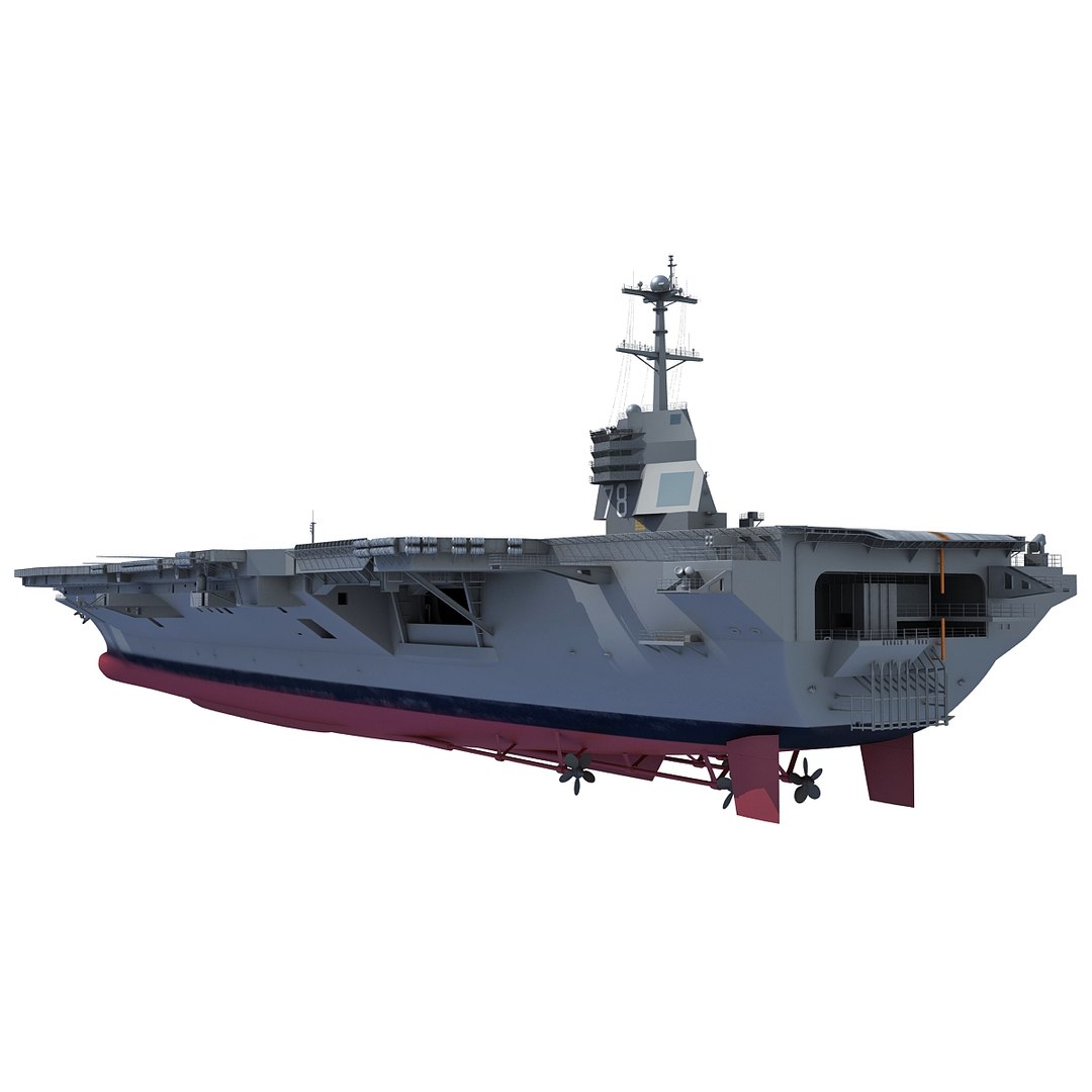 uss gerald r f 3d model