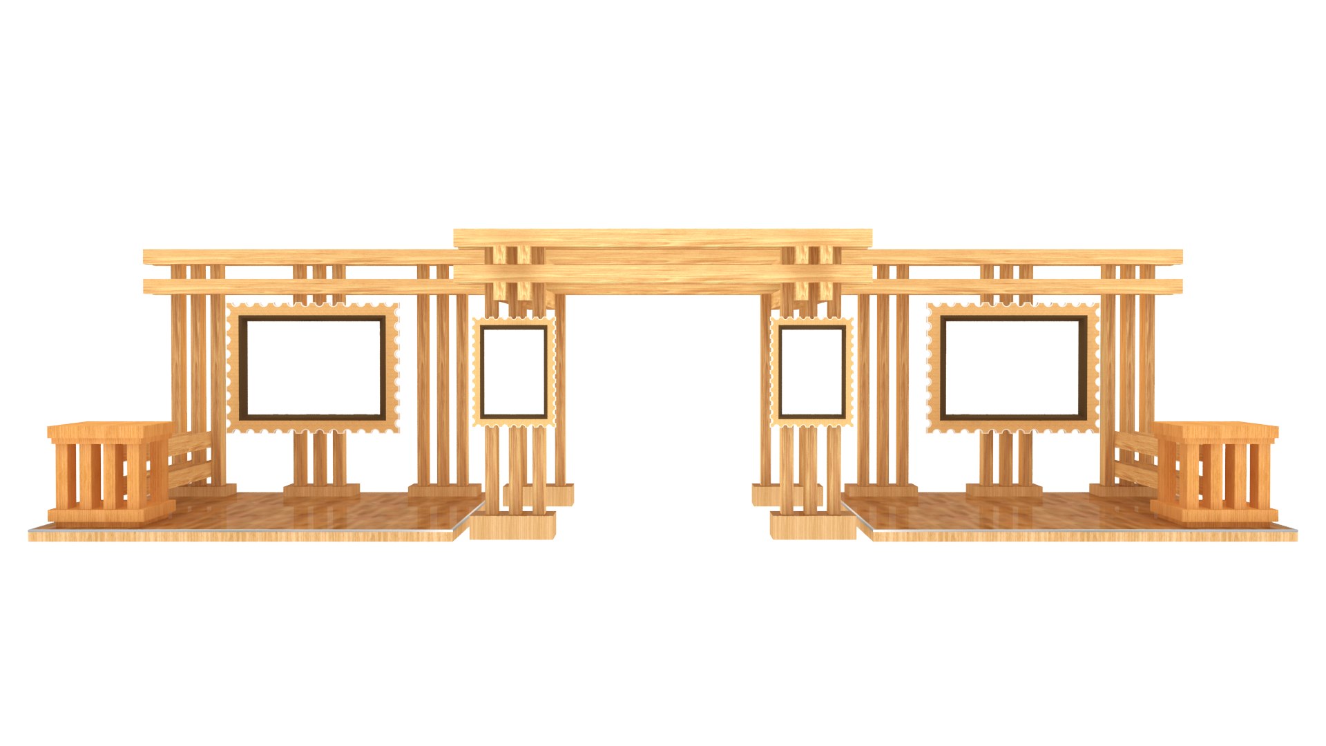 Gate And Booth Wood Construction Model - TurboSquid 2062902