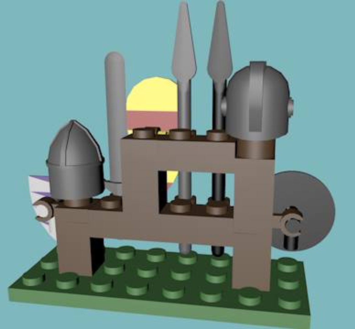 3d Model Lego Weapon Rack