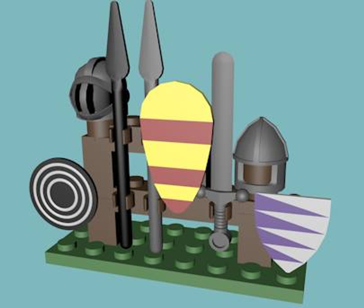 3d Model Lego Weapon Rack