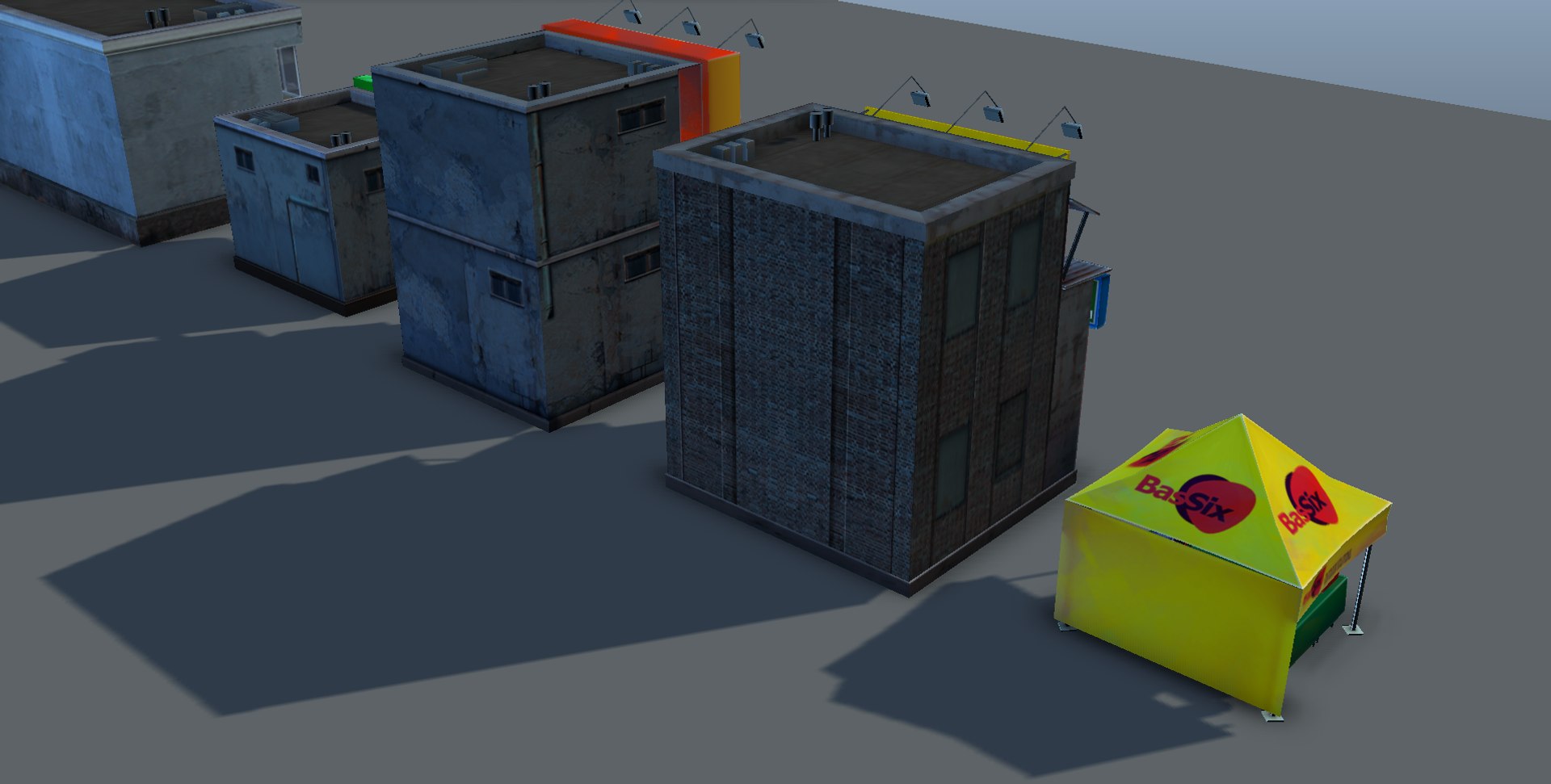 3d set small stores - model