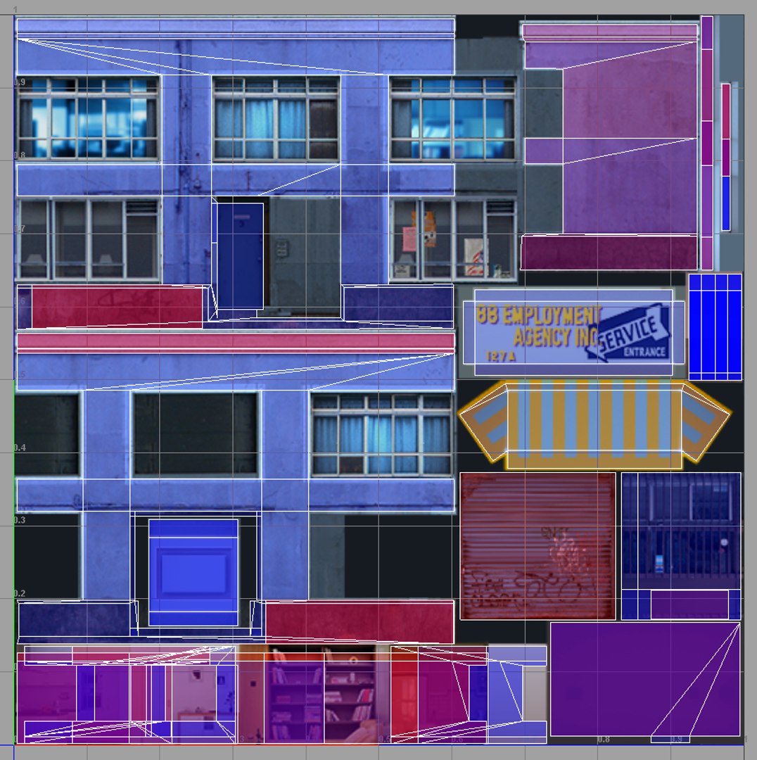 3d set small stores - model