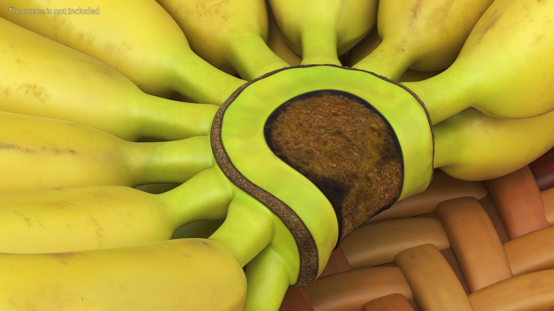 Old Ripe Banana Bunch model - TurboSquid 1806922