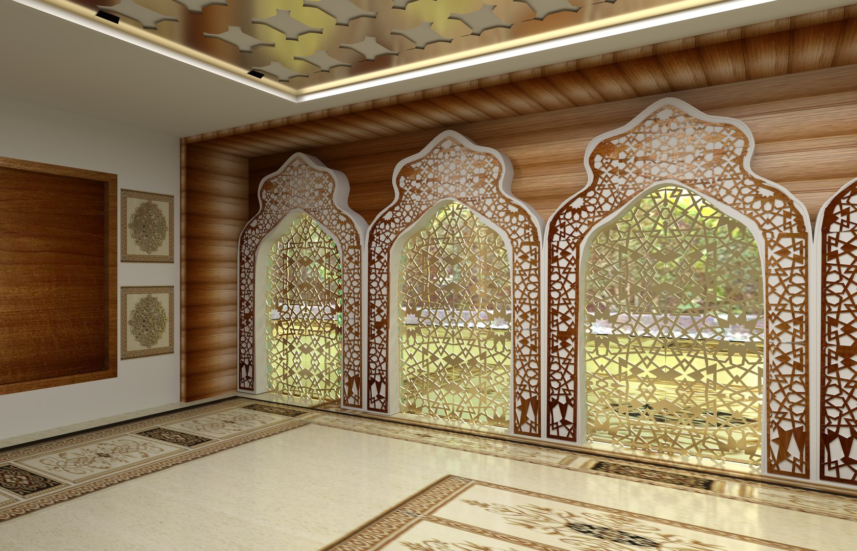 3D Islamic Arches Windows With Geometry Metal Work - TurboSquid 2178698
