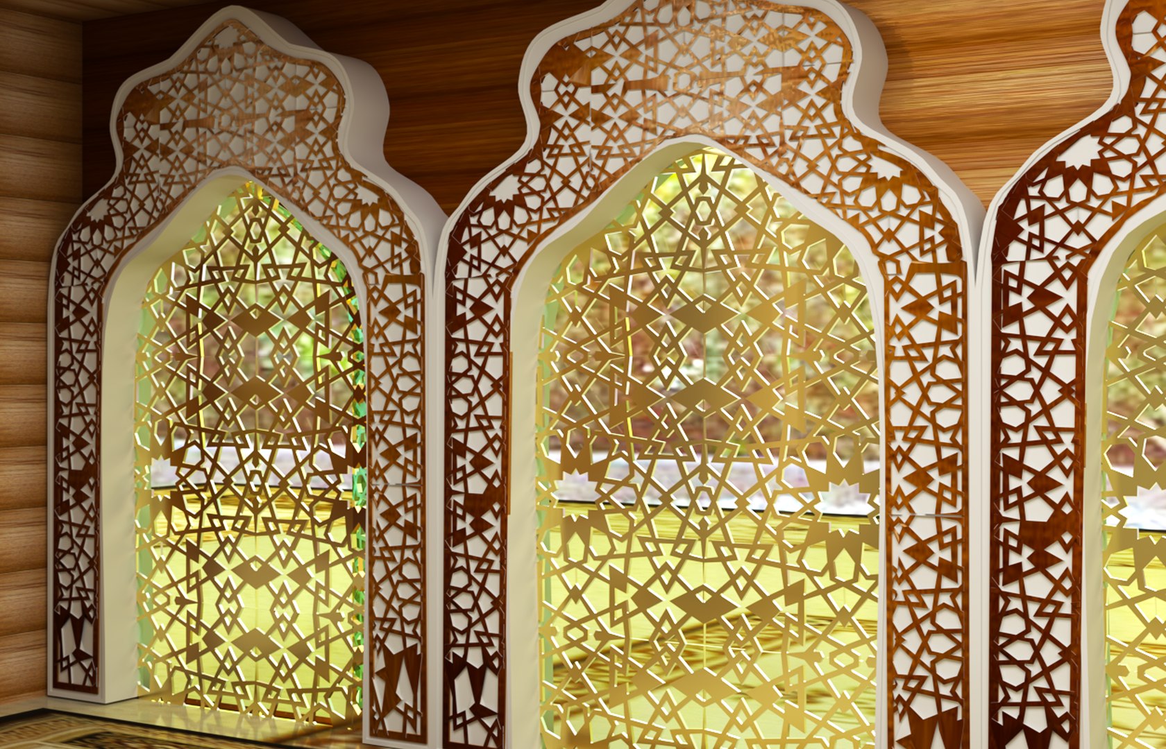 3D Islamic Arches Windows With Geometry Metal Work - TurboSquid 2178698