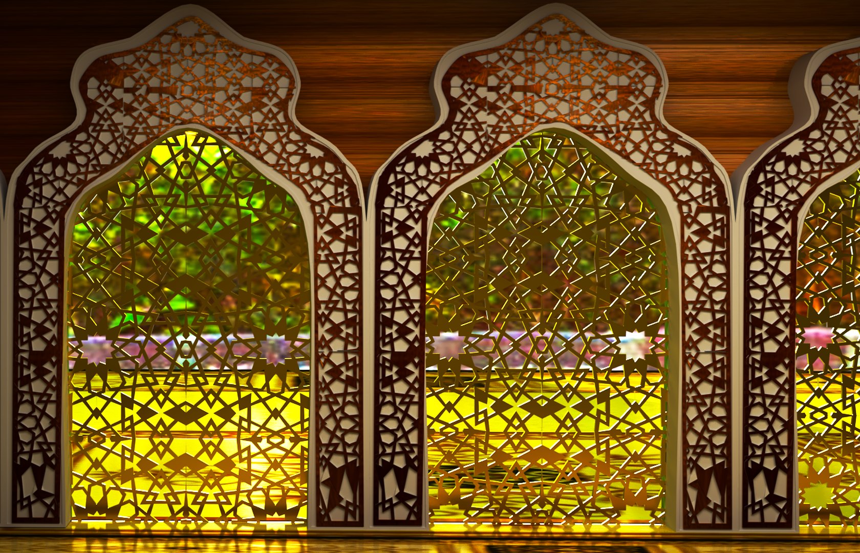3D Islamic Arches Windows With Geometry Metal Work - TurboSquid 2178698