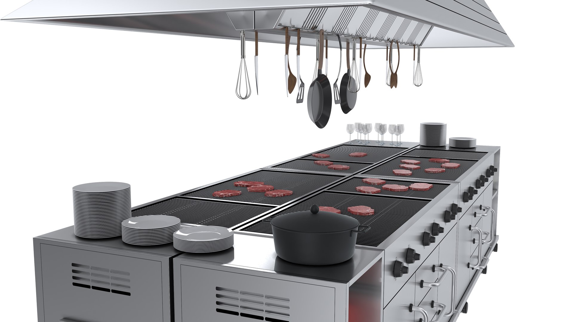 3D Commercial Kitchen Oven Model - TurboSquid 2223134