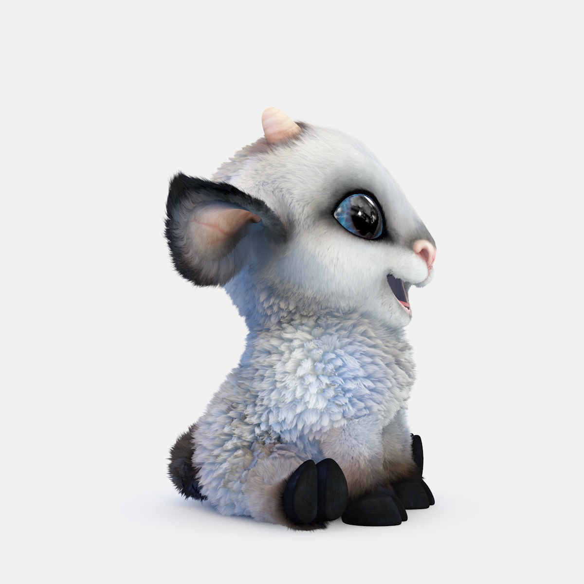 3ds max cute cartoon sheep pose
