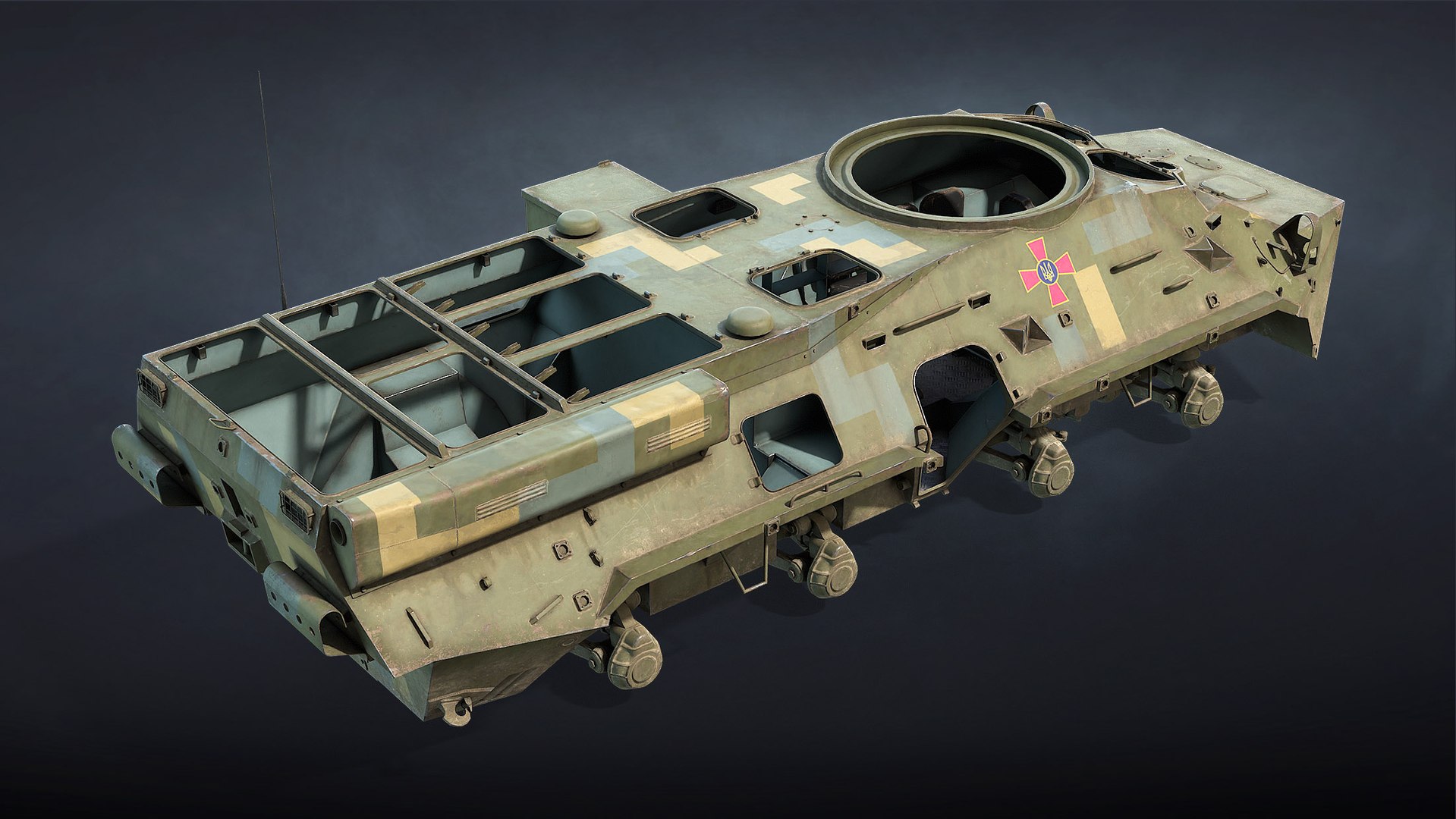 3D BTR-3 Ukrainian APC Game Ready - TurboSquid 2034891