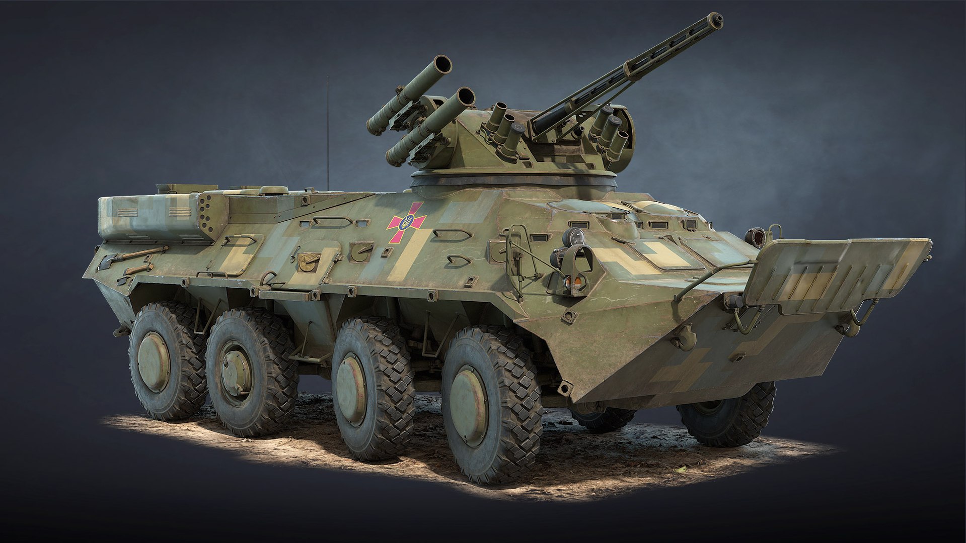 3D BTR-3 Ukrainian APC Game Ready - TurboSquid 2034891
