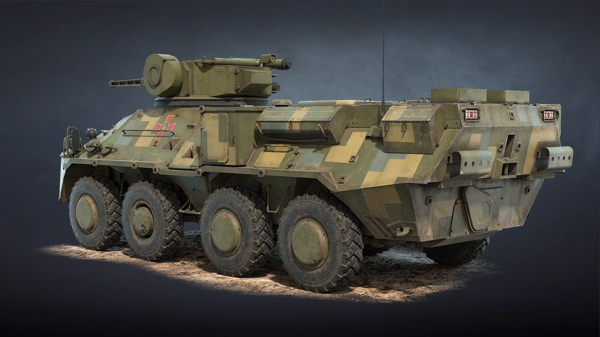 3D BTR-3 Ukrainian APC Game Ready - TurboSquid 2034891