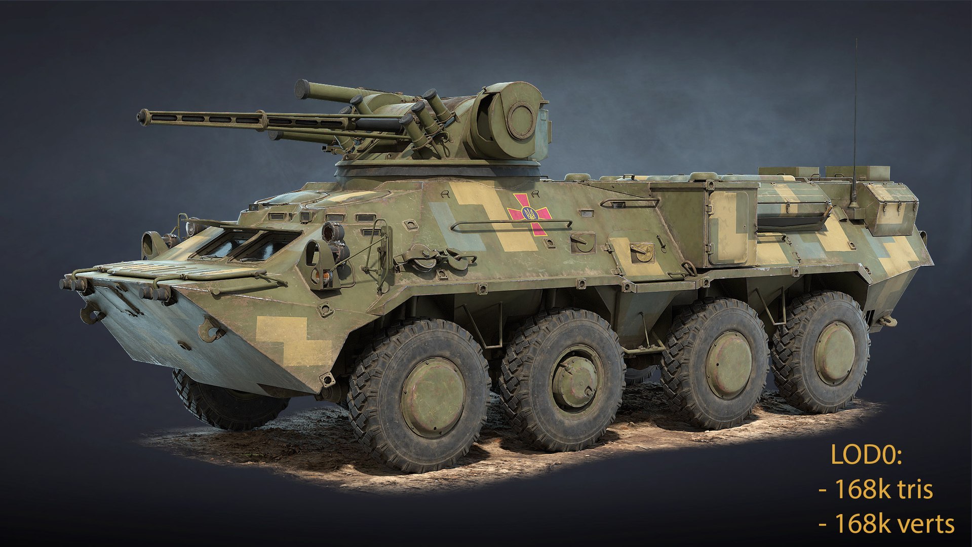 3D BTR-3 Ukrainian APC Game Ready - TurboSquid 2034891
