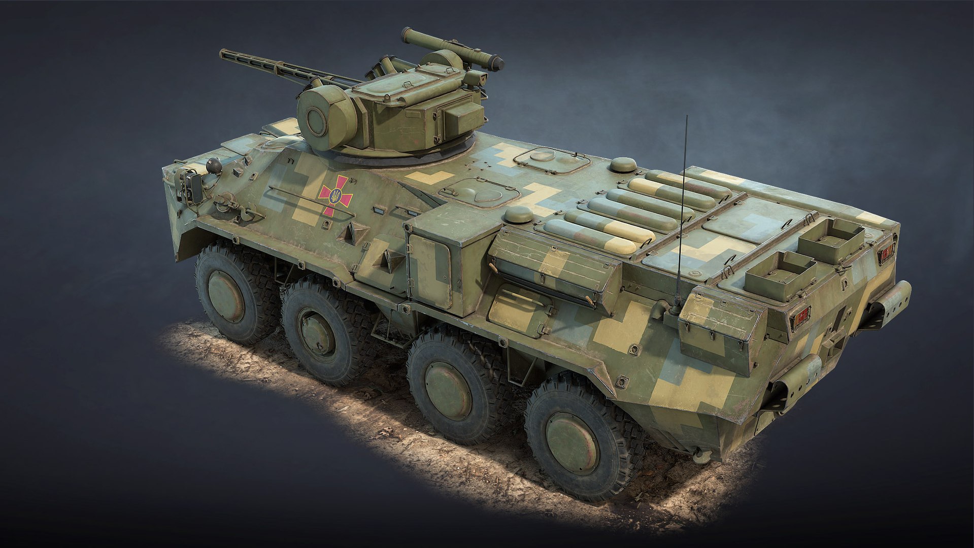 3D BTR-3 Ukrainian APC Game Ready - TurboSquid 2034891