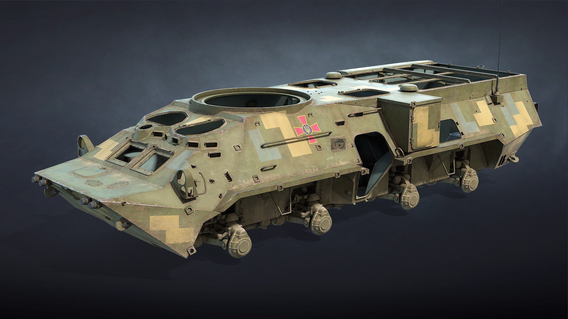 3D BTR-3 Ukrainian APC Game Ready - TurboSquid 2034891