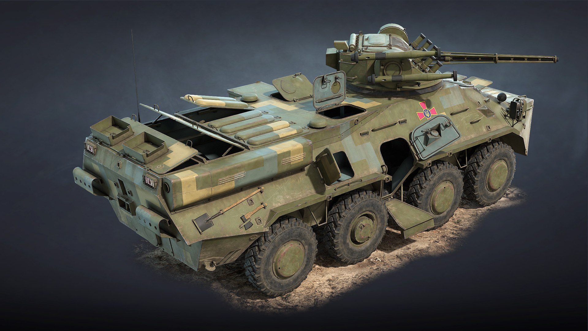 3D BTR-3 Ukrainian APC Game Ready - TurboSquid 2034891