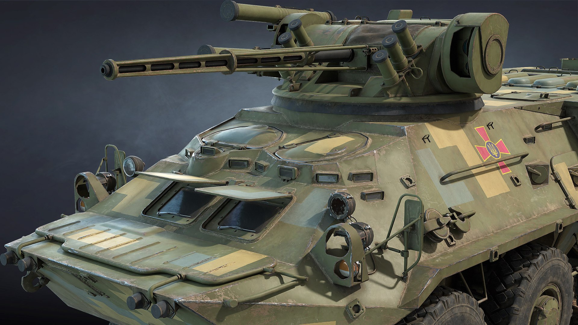 3D BTR-3 Ukrainian APC Game Ready - TurboSquid 2034891