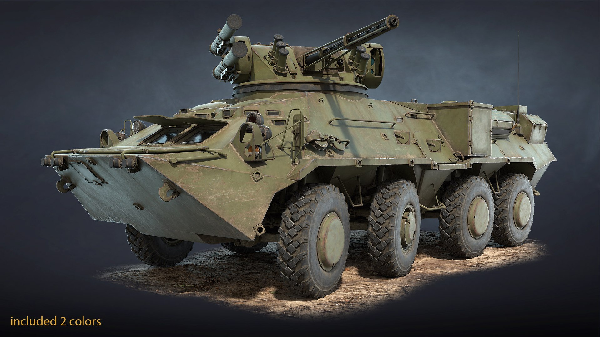 3D BTR-3 Ukrainian APC Game Ready - TurboSquid 2034891