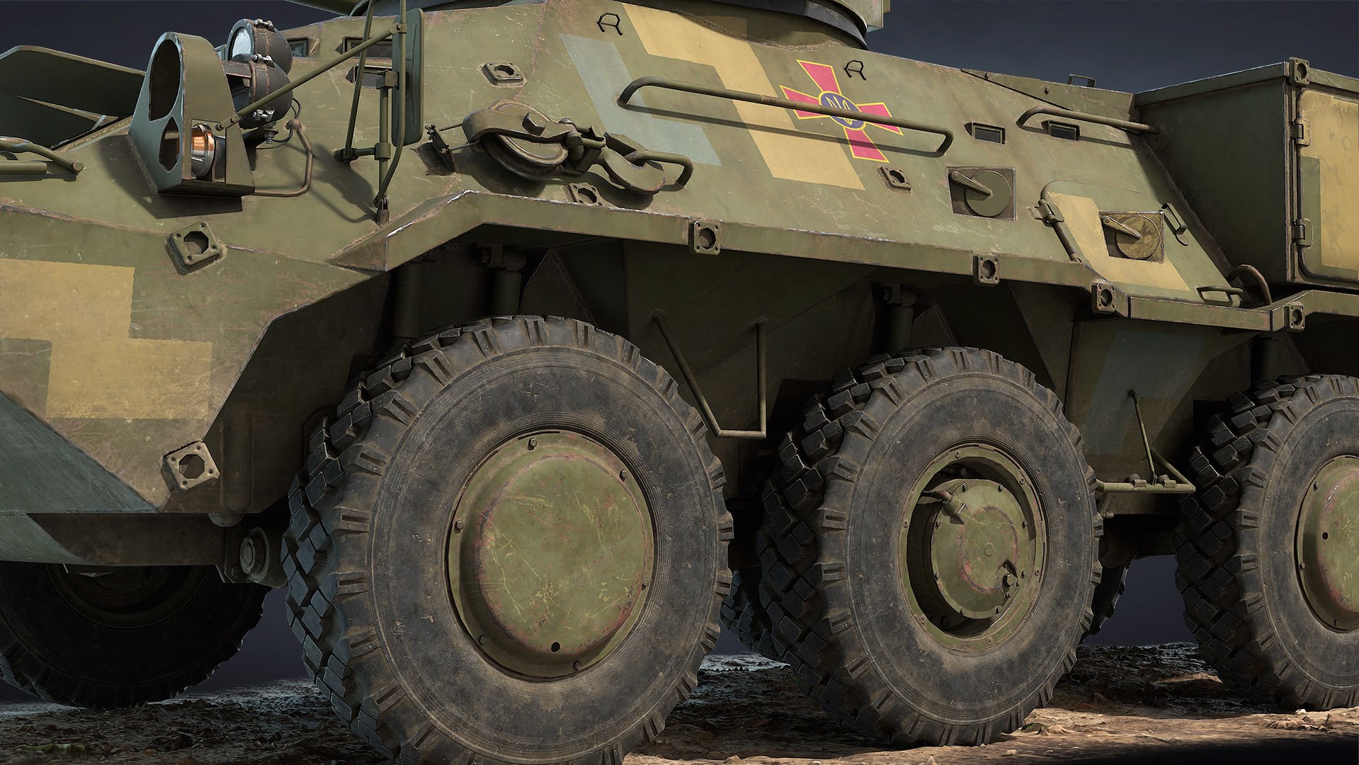 3D BTR-3 Ukrainian APC Game Ready - TurboSquid 2034891