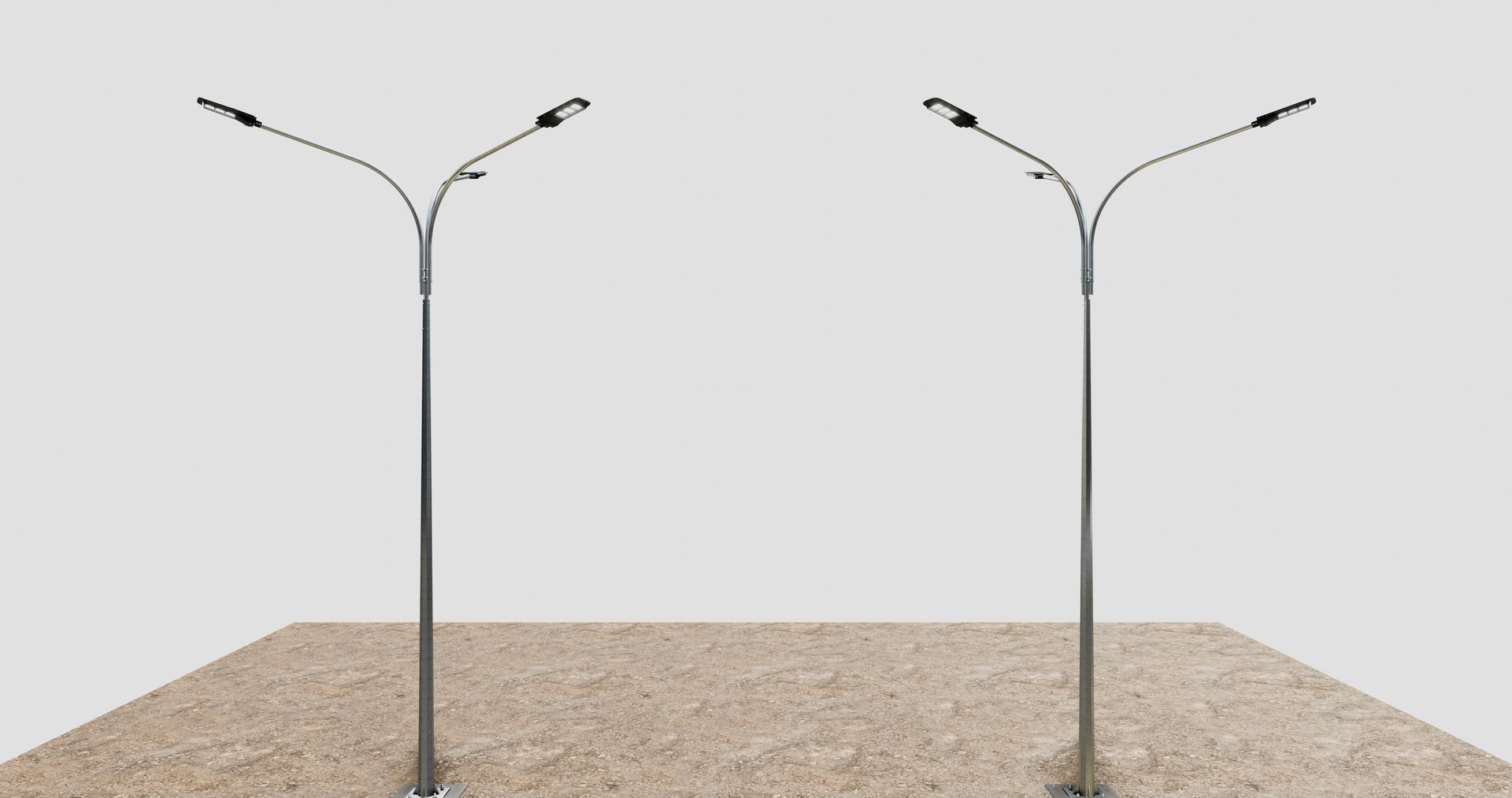 6MT LIGHTING POLE-TRIPLE BENDING ARM Model - TurboSquid 2296287