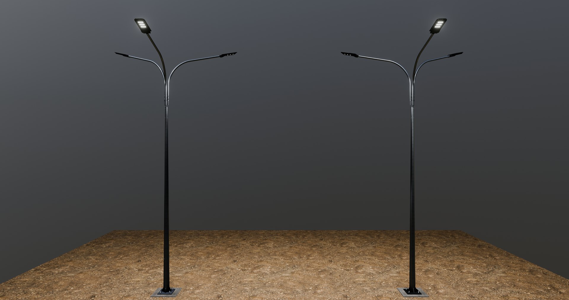 6MT LIGHTING POLE-TRIPLE BENDING ARM Model - TurboSquid 2296287