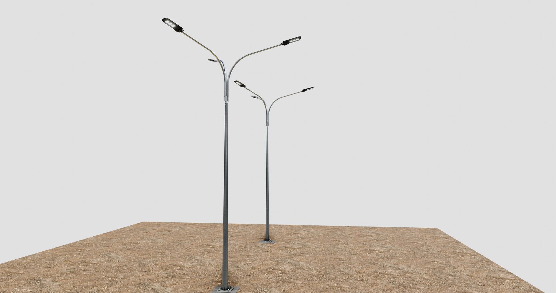 6MT LIGHTING POLE-TRIPLE BENDING ARM Model - TurboSquid 2296287