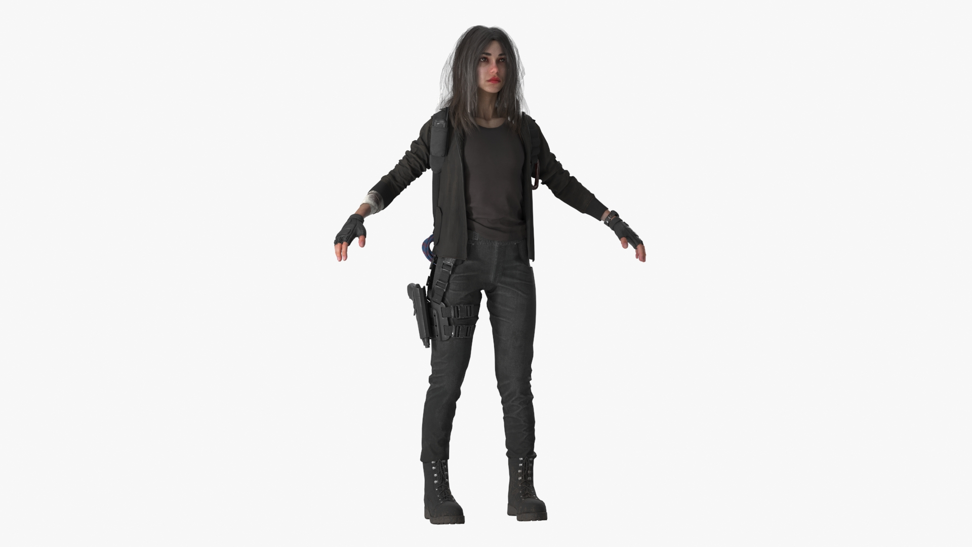 3D Post-Apocalyptic Survivor Girl Model - TurboSquid 2326703