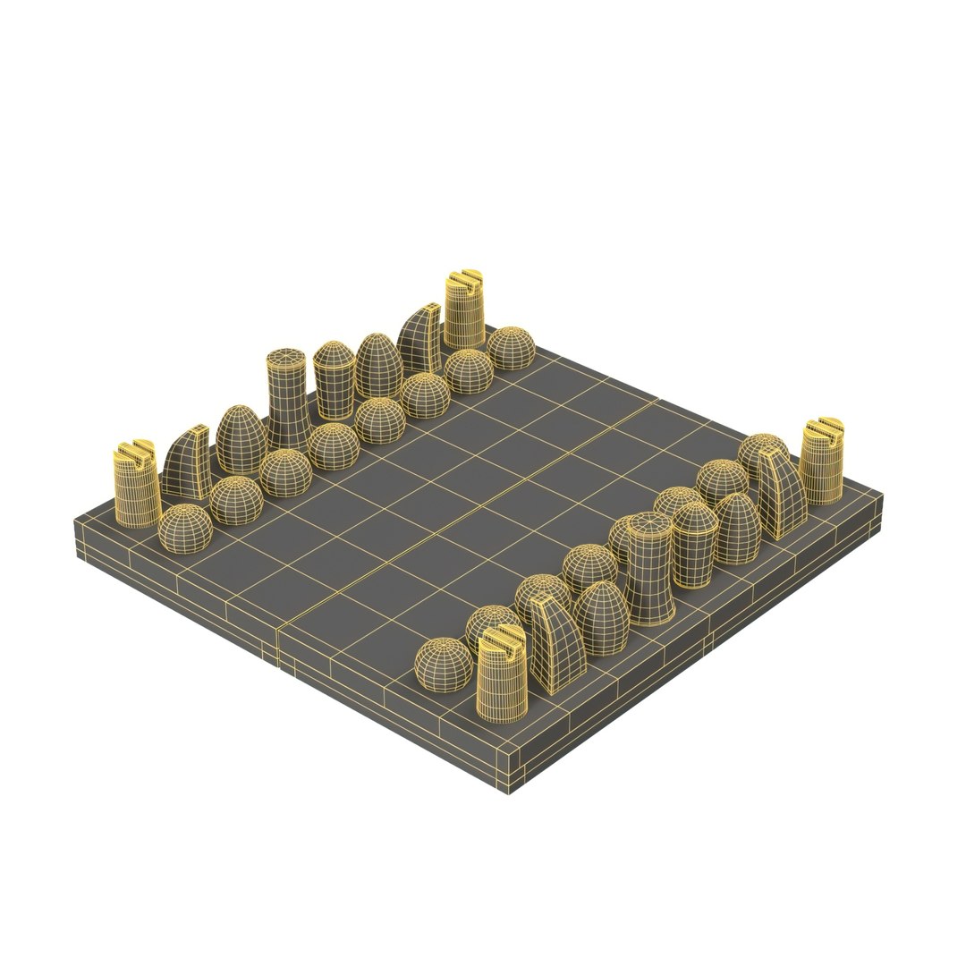 MoMA Panisa Chess Set PBR Model - TurboSquid 2209399