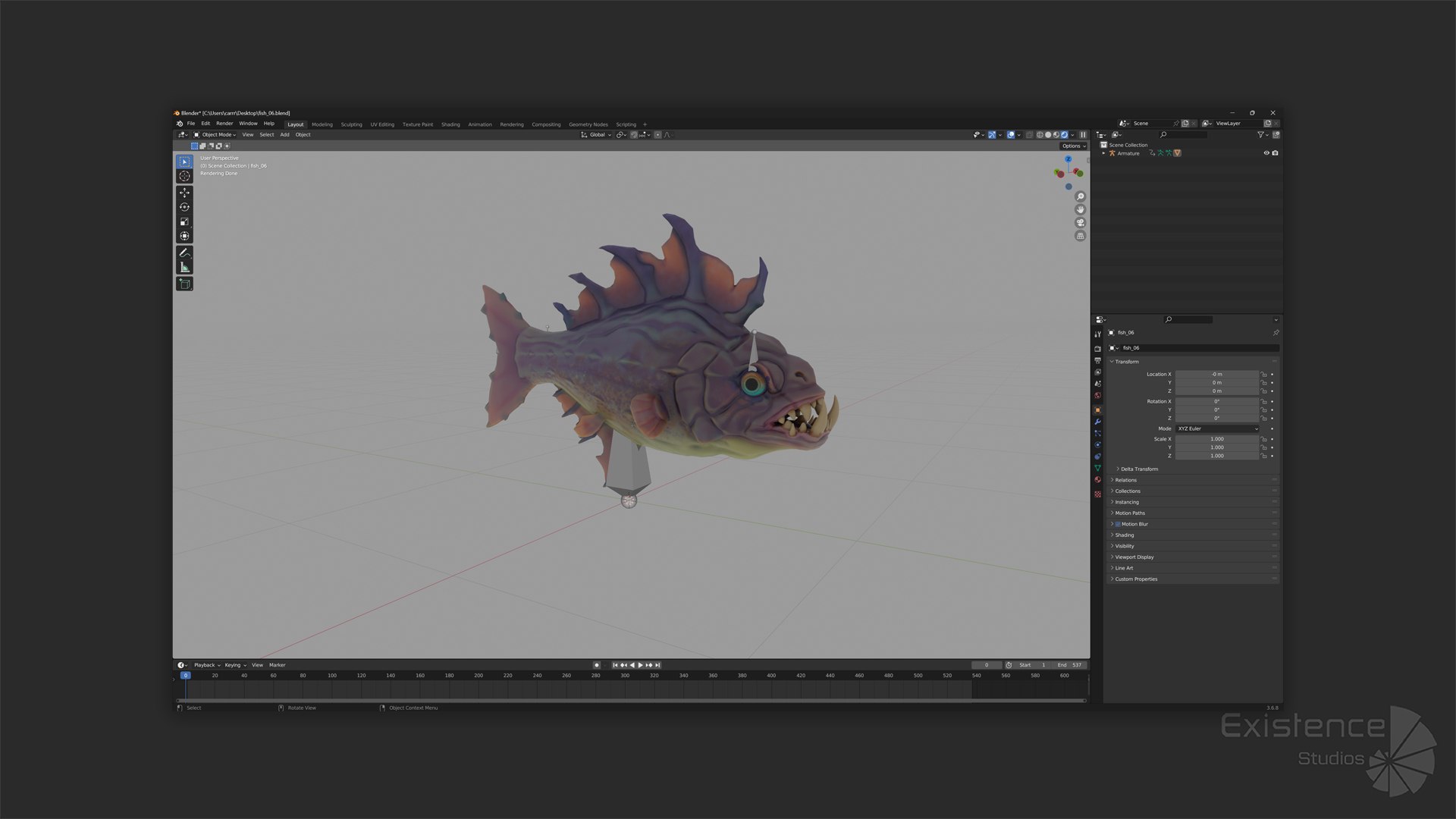 3D Fantasy Fish 06 - Aqua Life - Underwater Creature - 45 3D Model ...