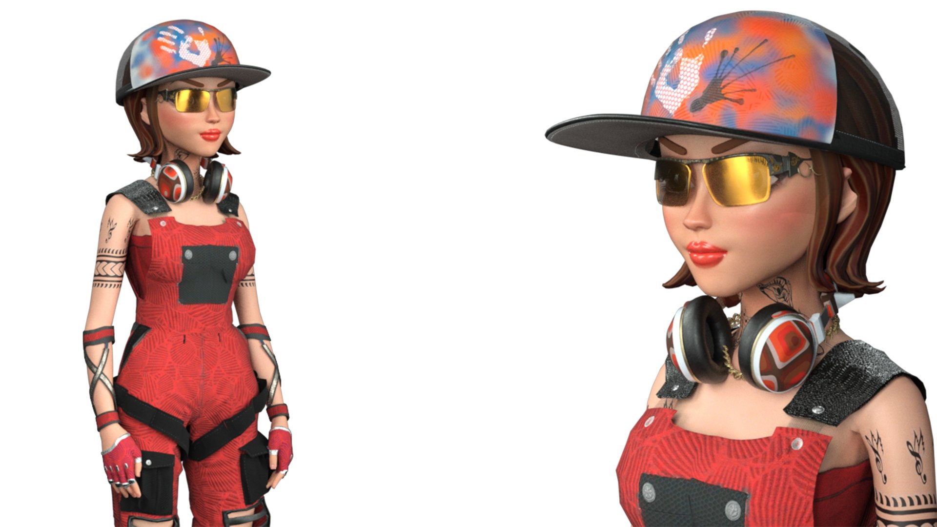 3D Cartoon 3D Rigged Supper Dancer Girl-Ella Character 3D Model Model ...