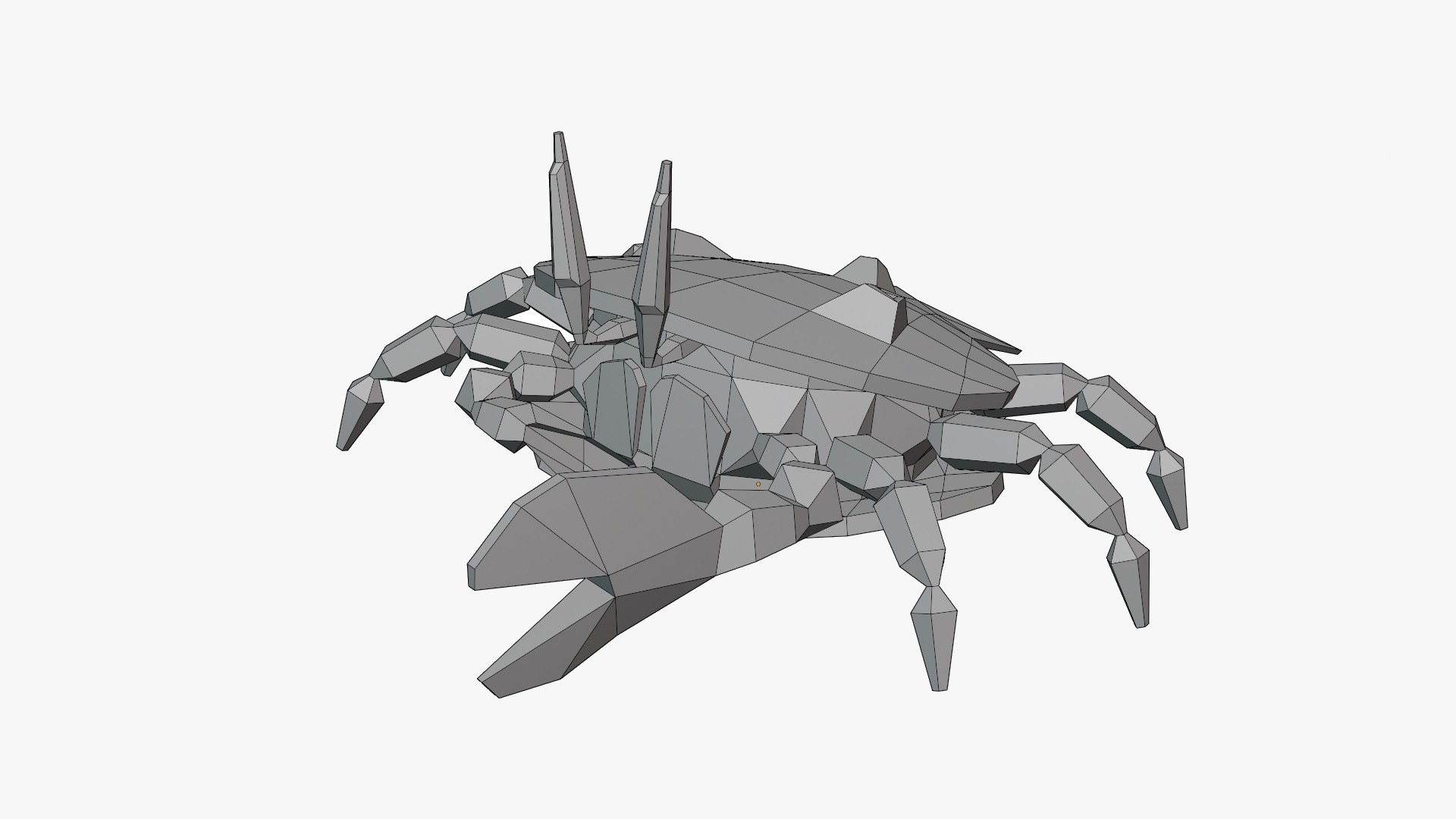 Crab in a seashell character low poly 3D model for games 3D ...