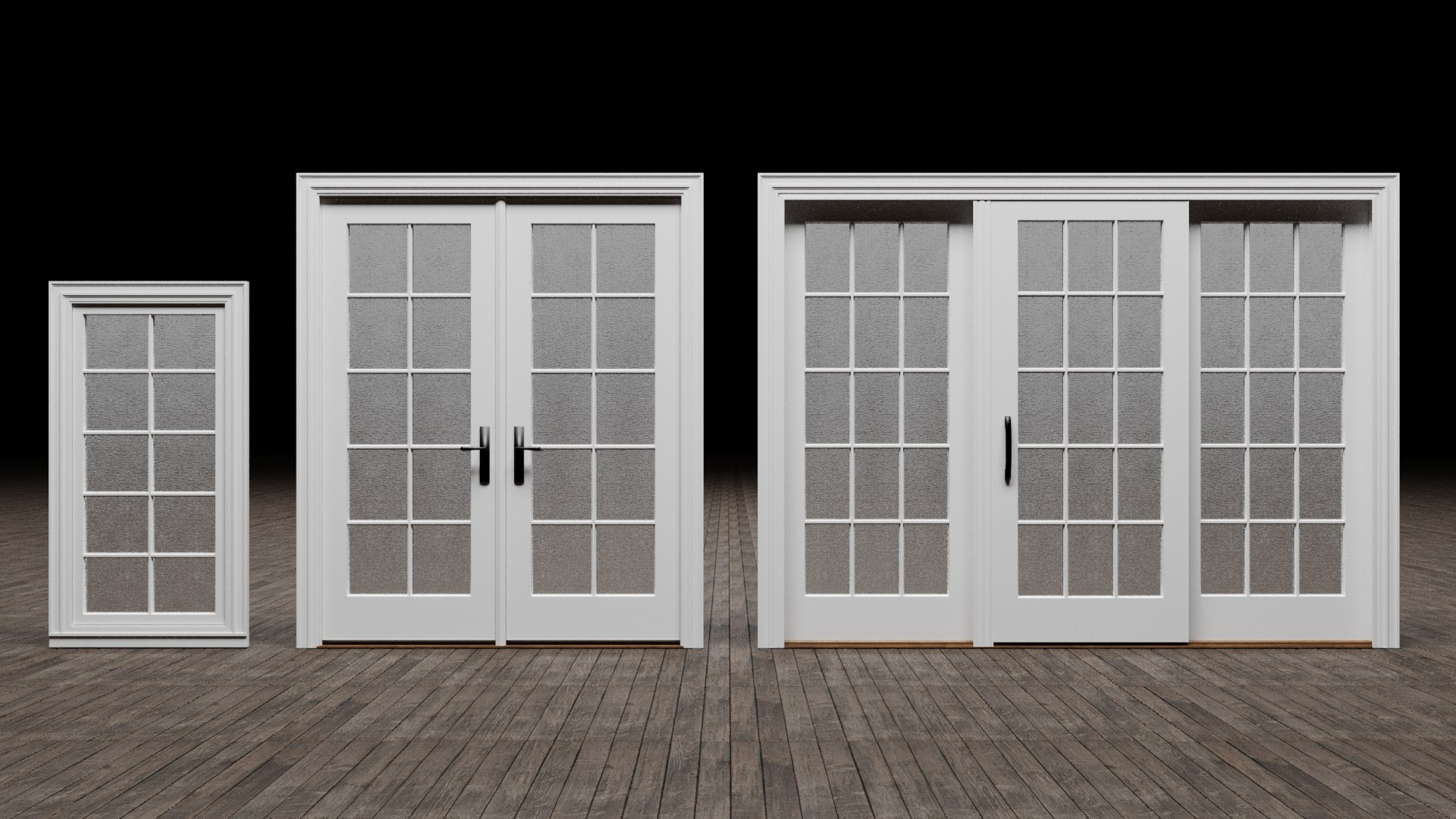 Door Window Set 3D Model - TurboSquid 2162942