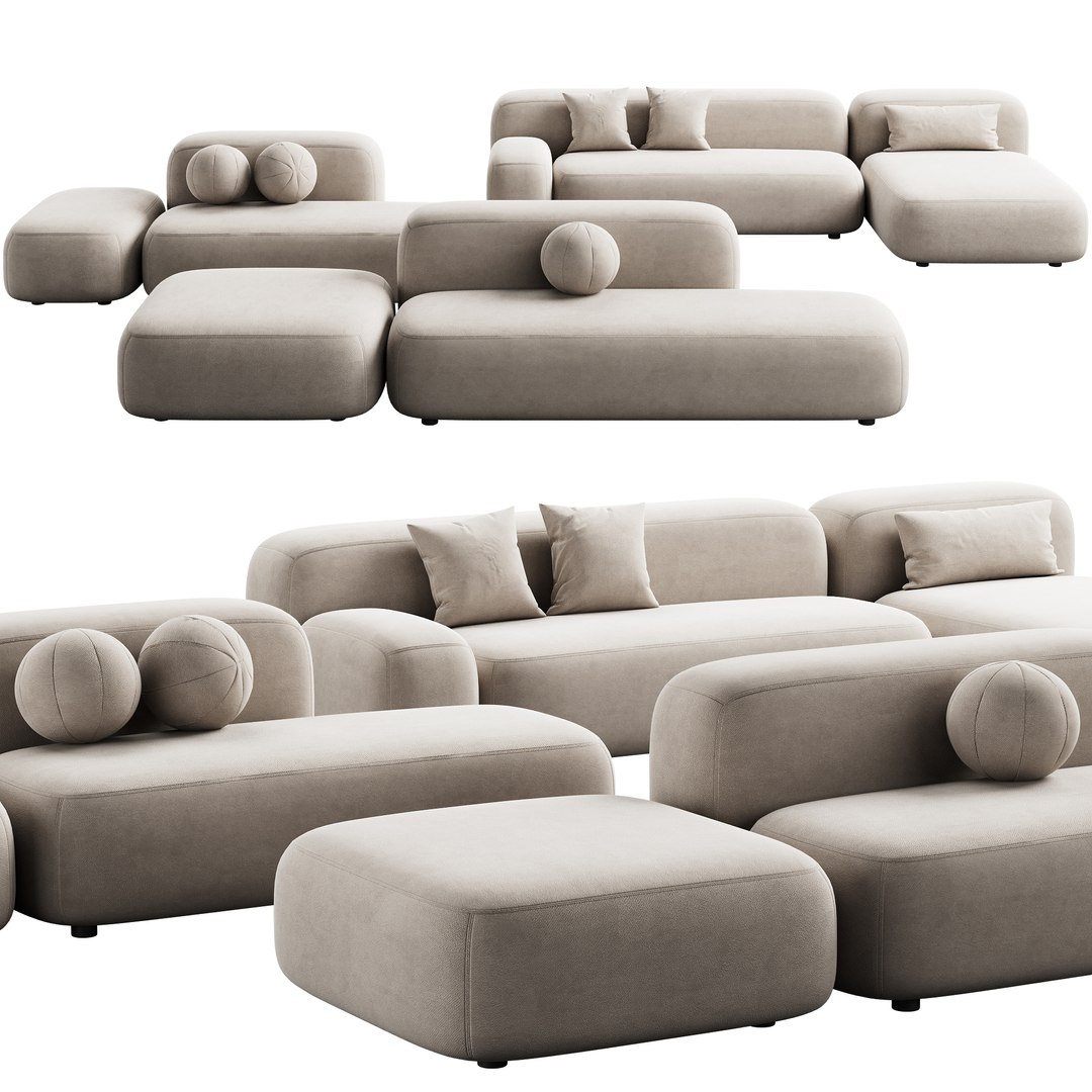 3D 475 Cloud Modular Sofa Ribbl By Divan Ru 3 Options Part 1 - TurboSquid 2306492