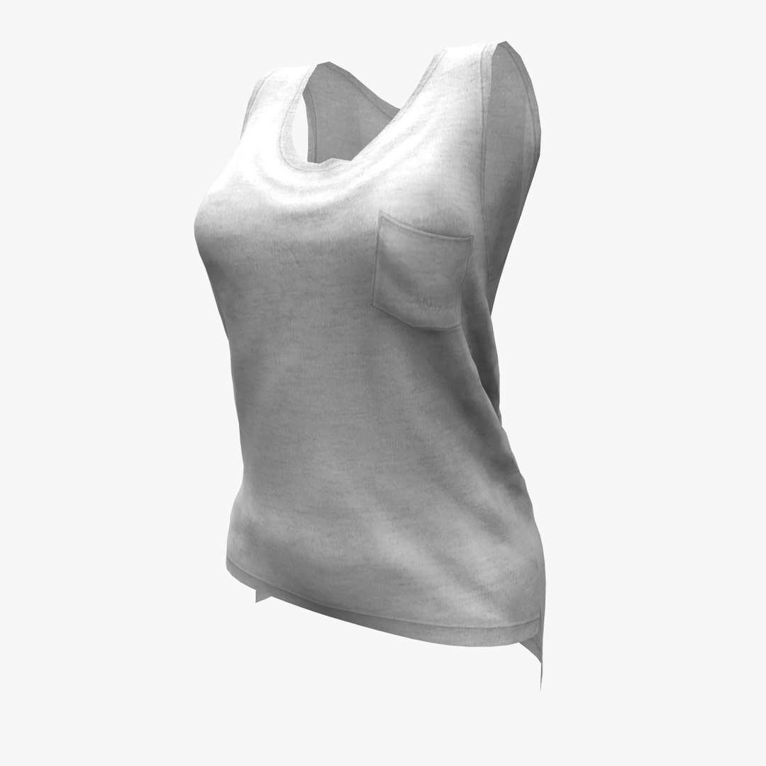 Ladies Back Hem Tank Top 3D Model - TurboSquid 1820912
