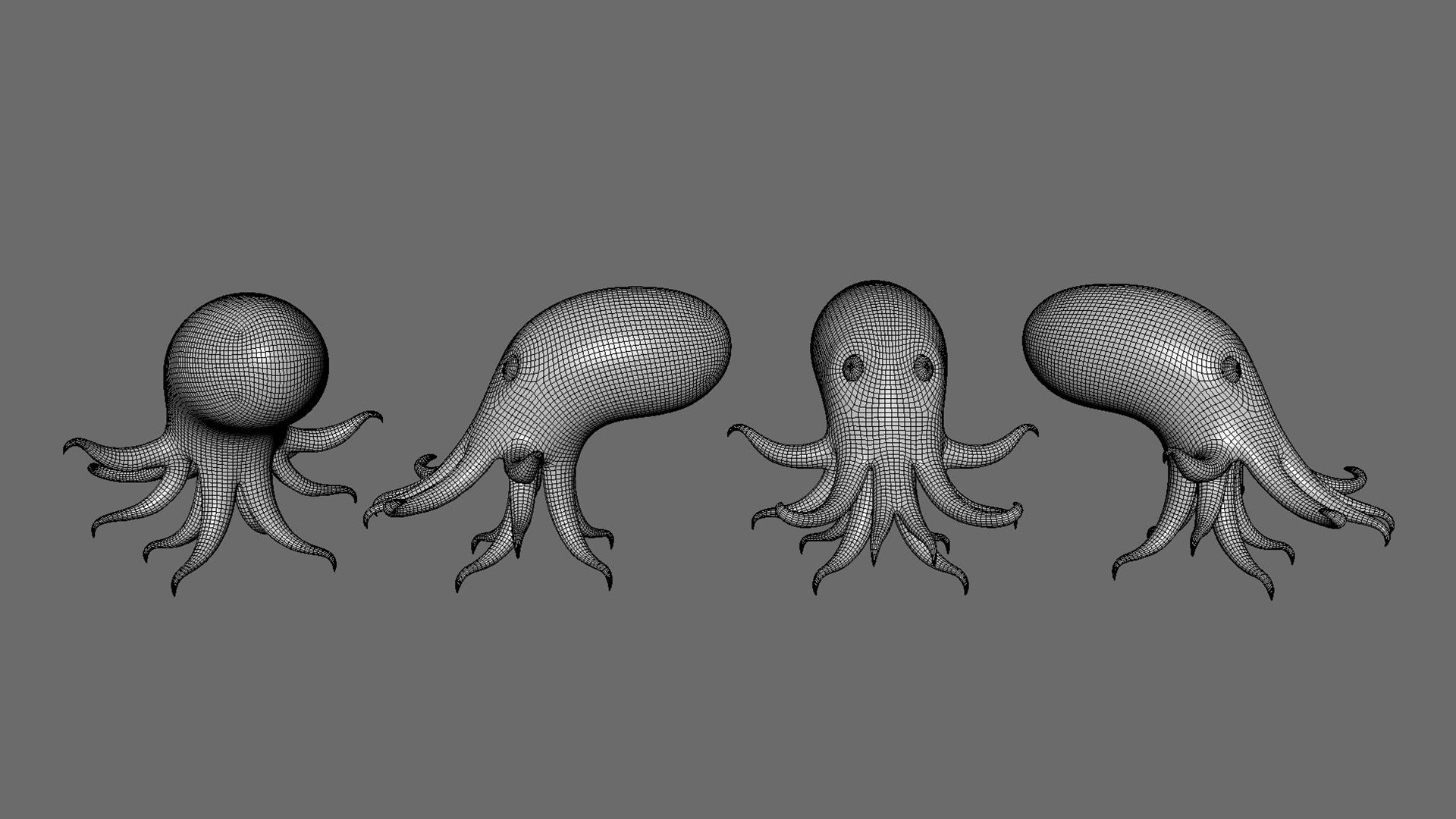 3D Cartoon Octopus V001 Model - TurboSquid 2350977