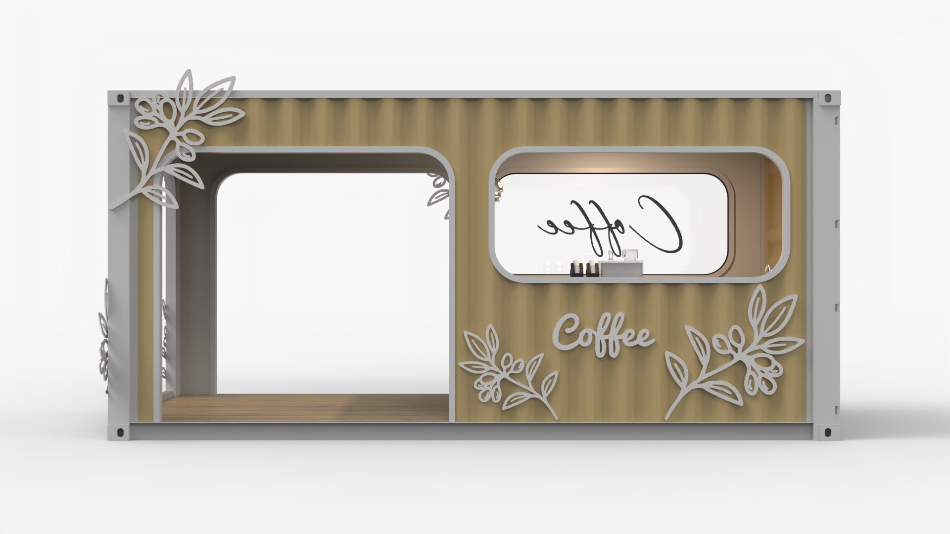 Shipping Container Coffee Stall Model - TurboSquid 2235376