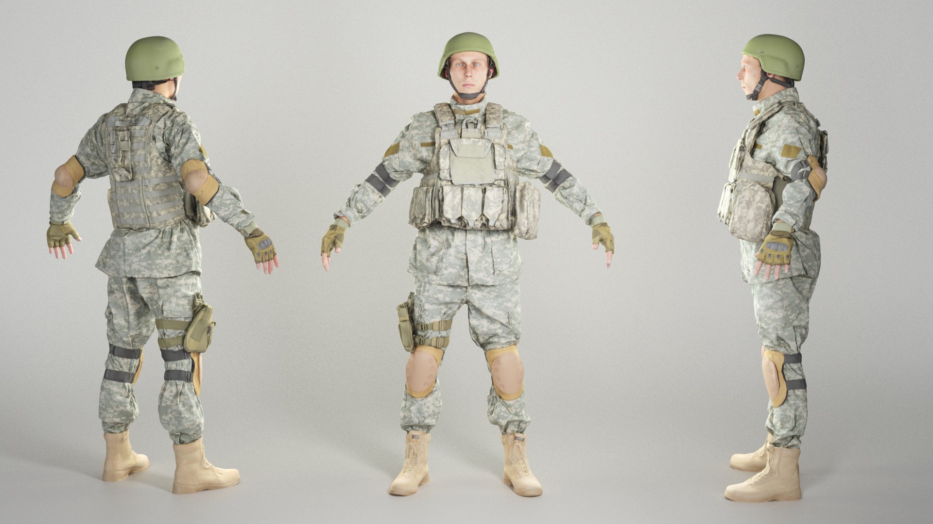 3D Equipped American Soldier Ready For Animation 340 Model - TurboSquid ...