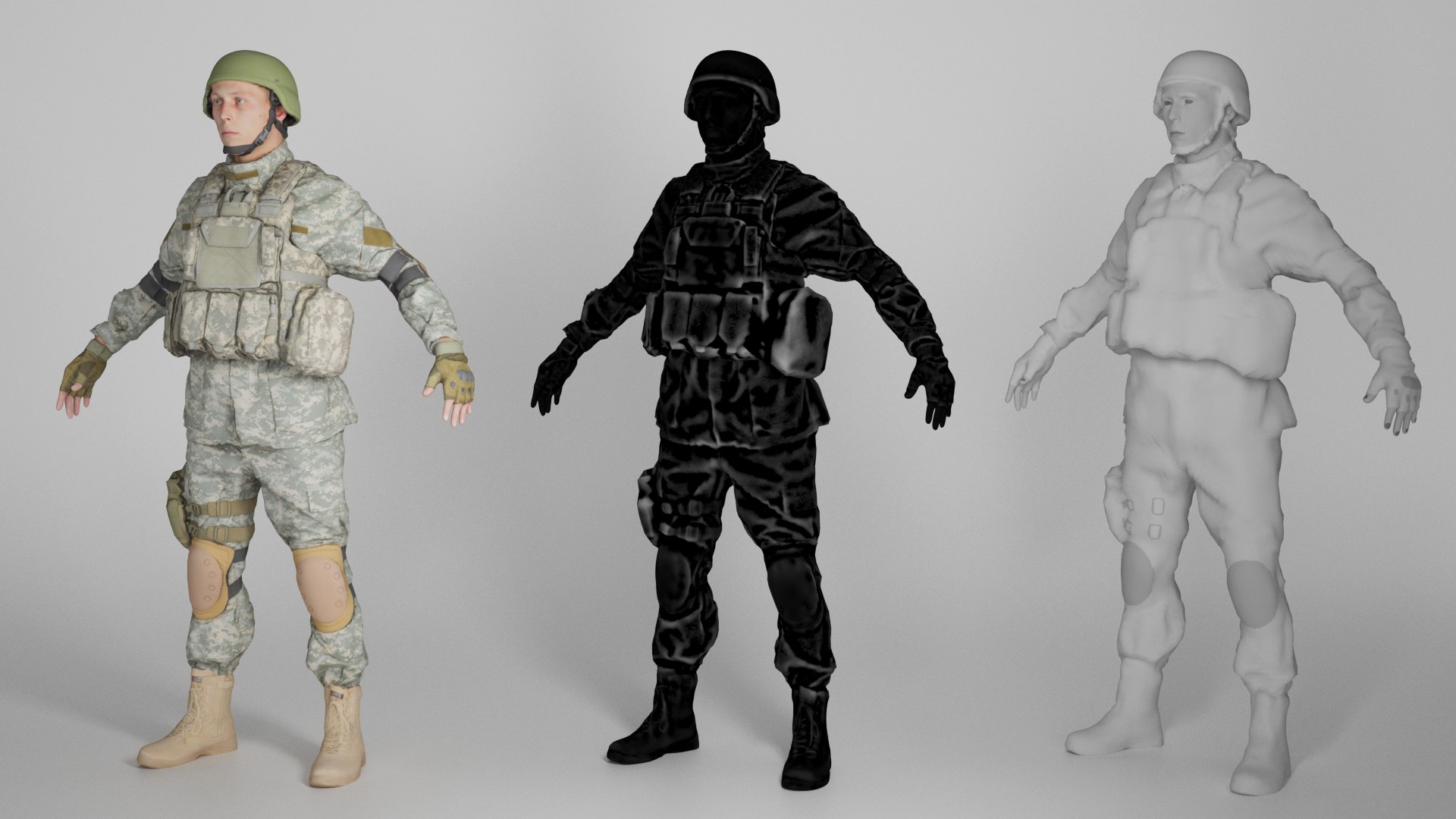3D Equipped American Soldier Ready For Animation 340 Model - TurboSquid ...