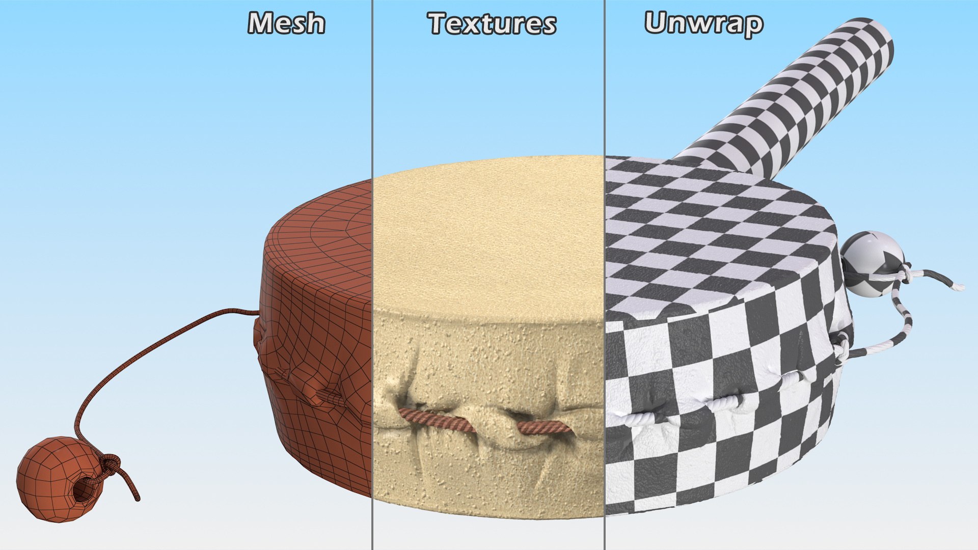 3D Vintage Rattle Drum Folk - TurboSquid 1682097