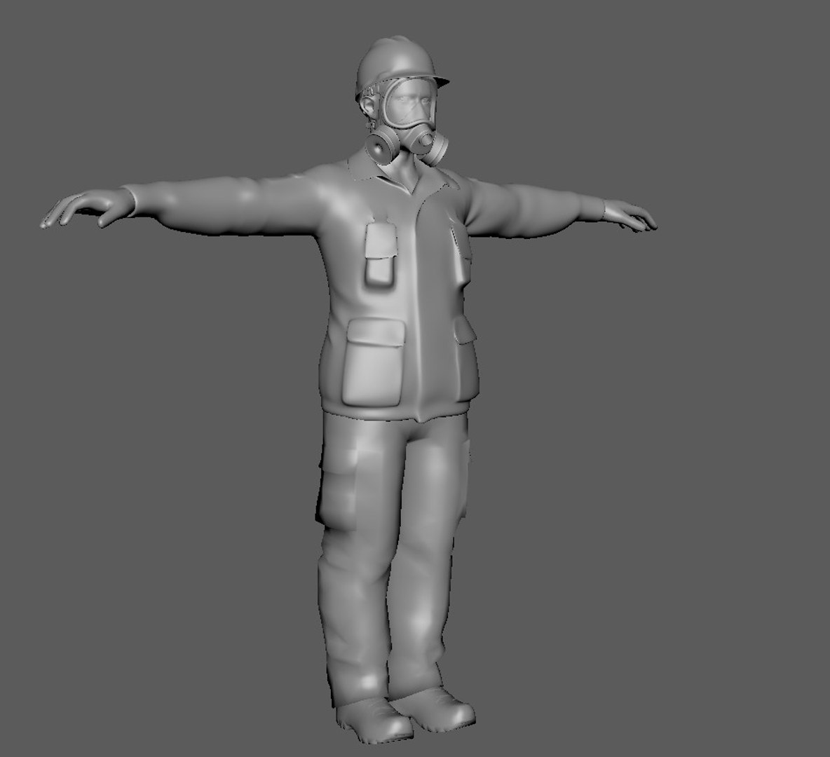 Gas Mask Worker Character Rigged Animated 3D Model - TurboSquid 2060397