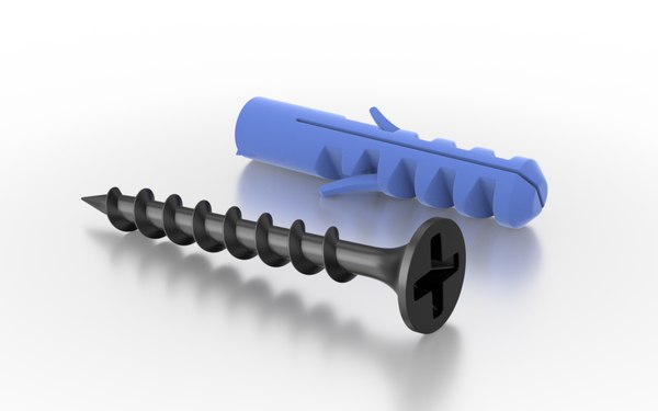 Parafuso e bucha de plástico Modelo 3D - TurboSquid 1161708