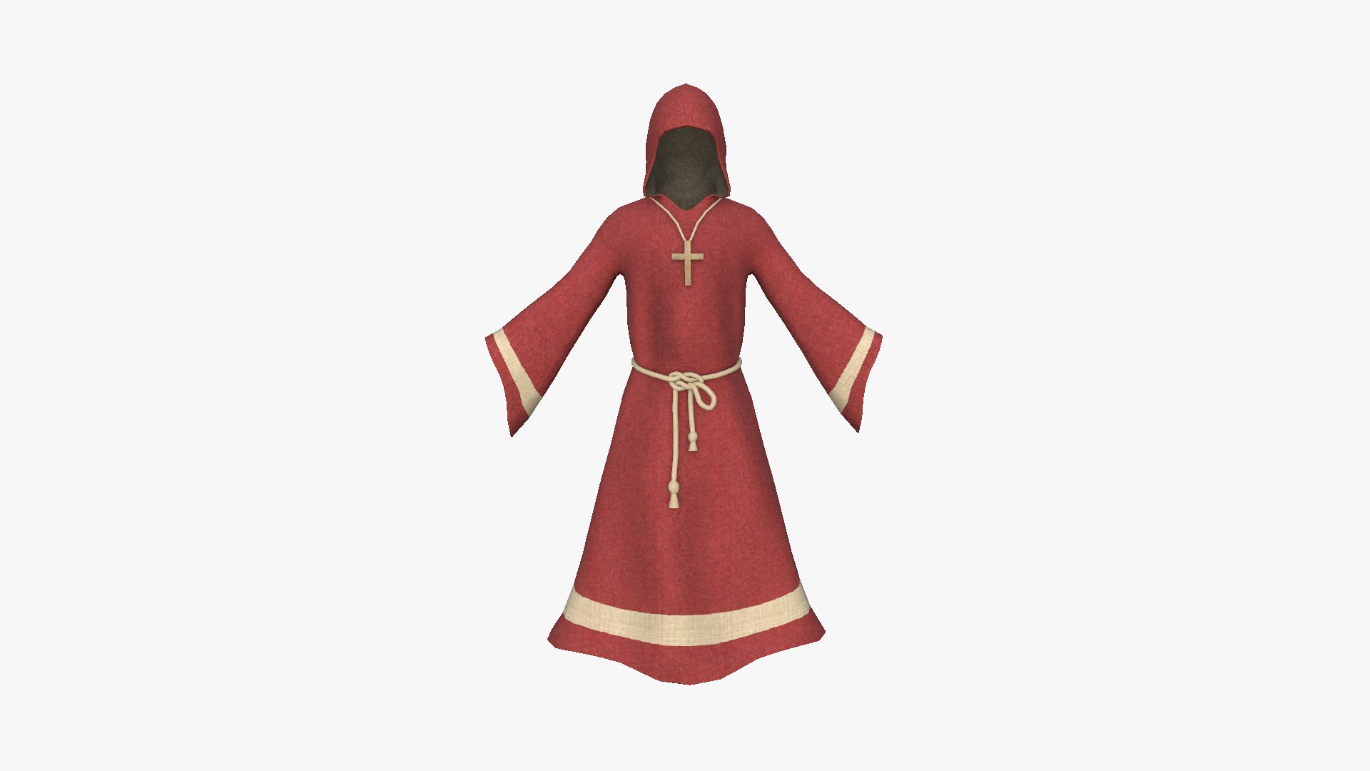 3D Priest Outfit A07 Red - Character Clothing Design - TurboSquid 2048322