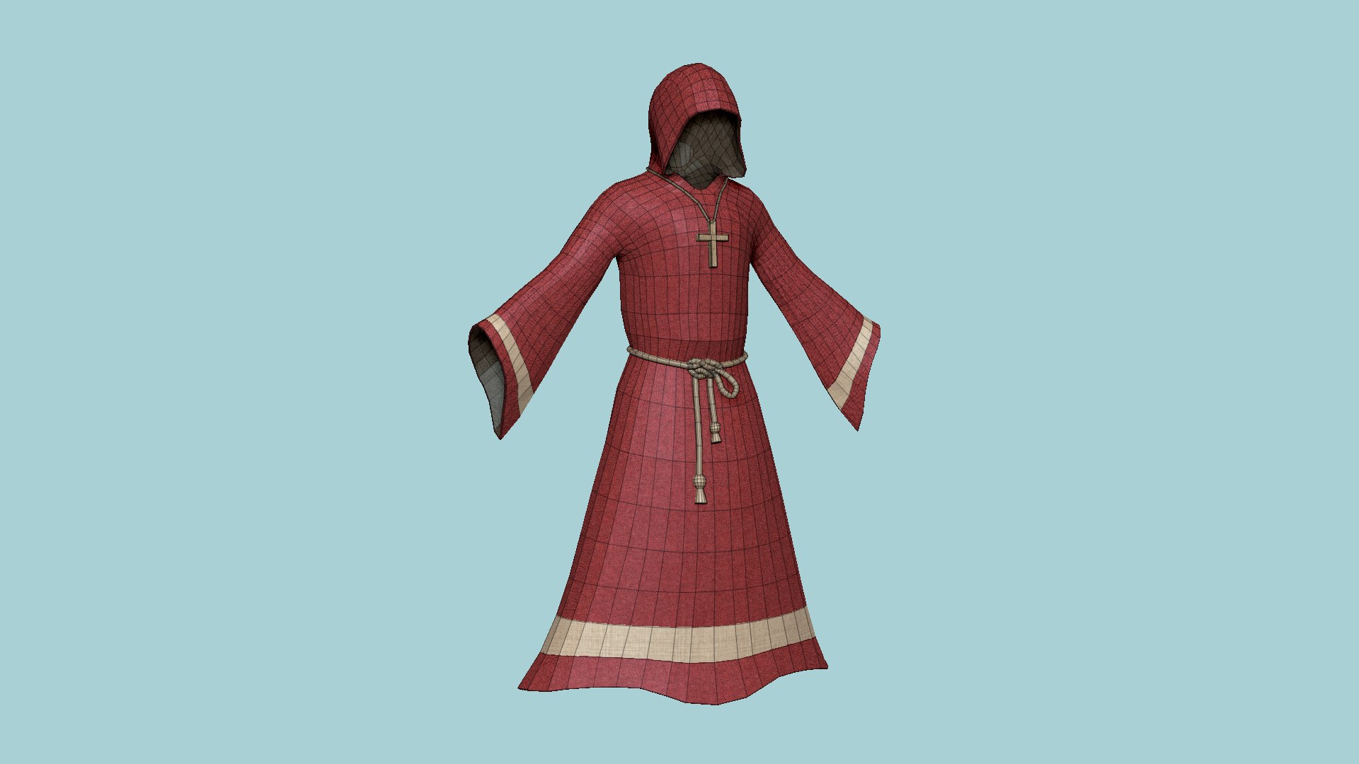 3D Priest Outfit A07 Red - Character Clothing Design - TurboSquid 2048322