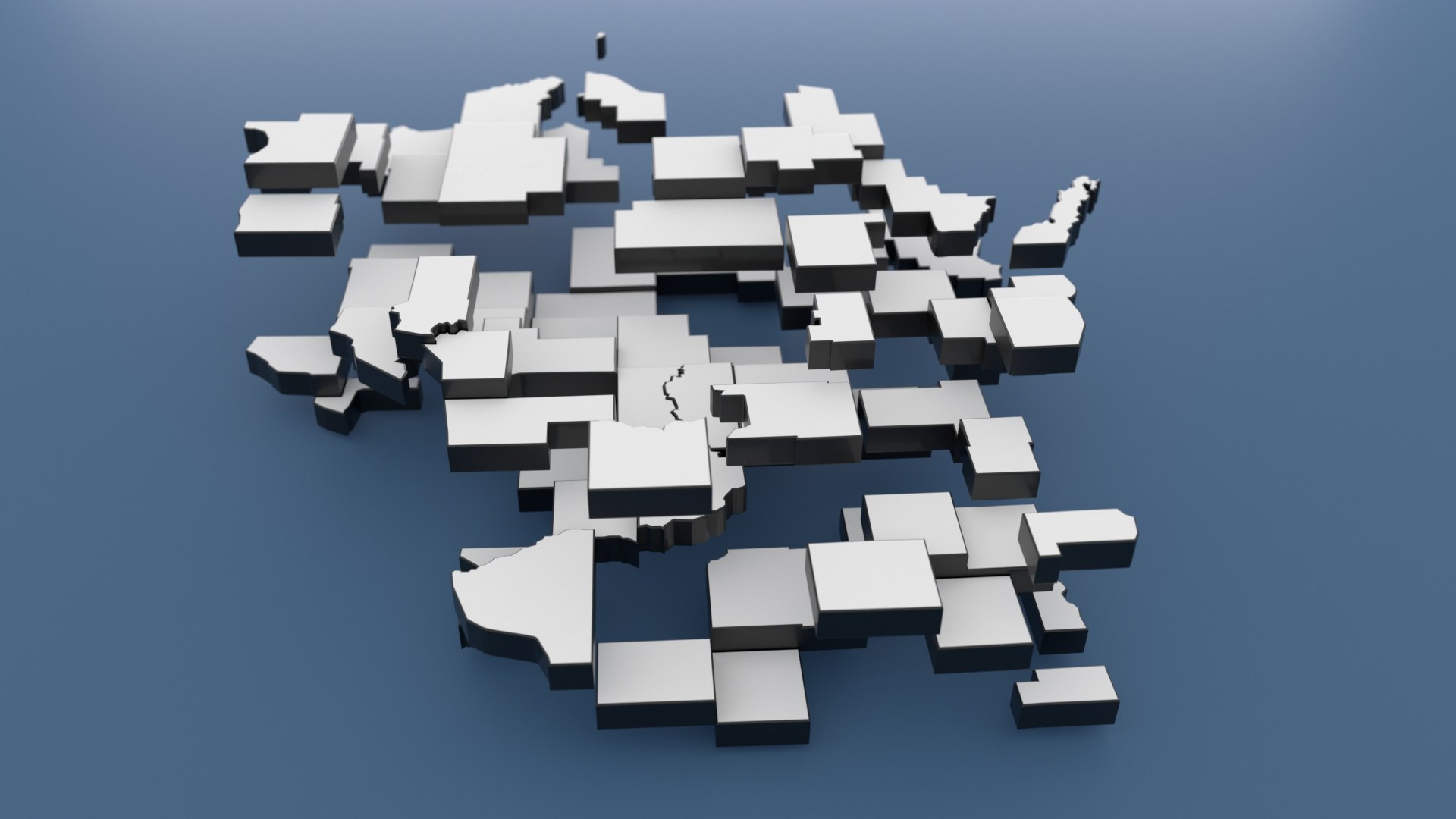 3D Wisconsin Counties - Map Of United States Of America USA ...