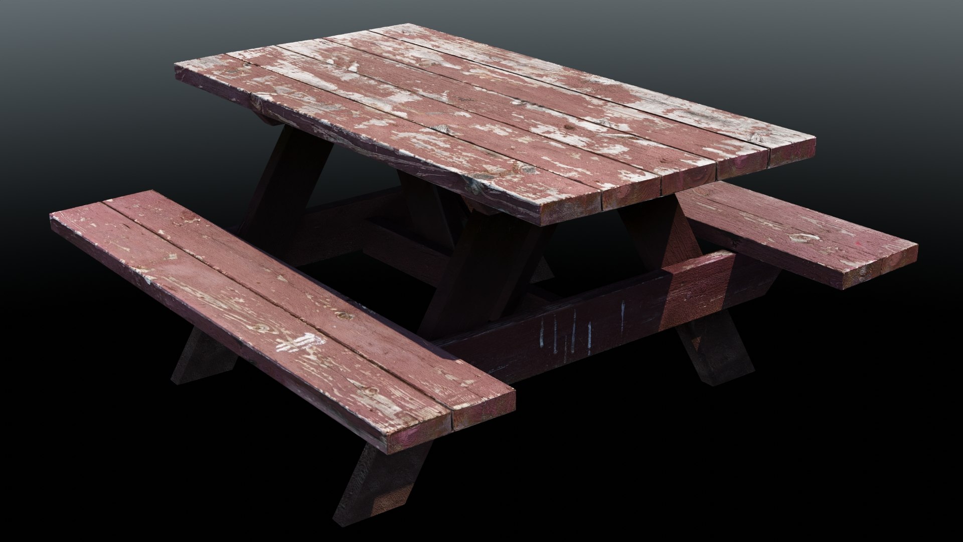 Weathered Picnic Table - High Fidelity 3D Model - TurboSquid 1965488