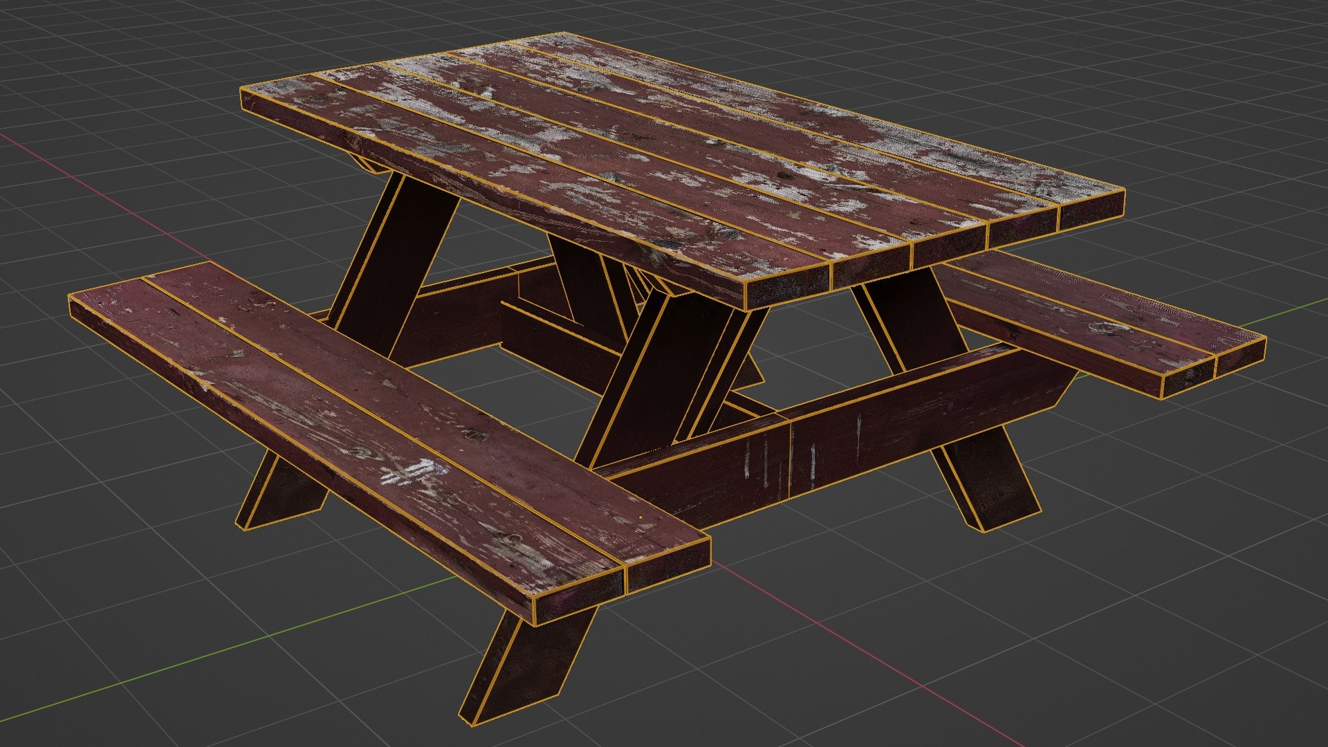 Weathered Picnic Table - High Fidelity 3D Model - TurboSquid 1965488