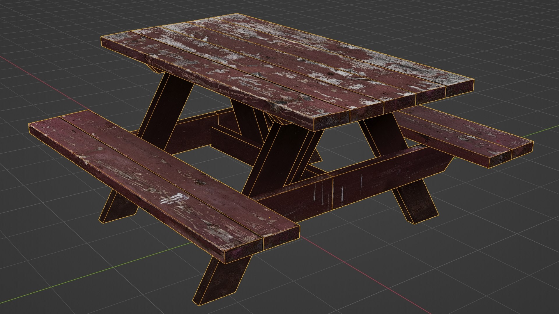 Weathered Picnic Table - High Fidelity 3D Model - TurboSquid 1965488
