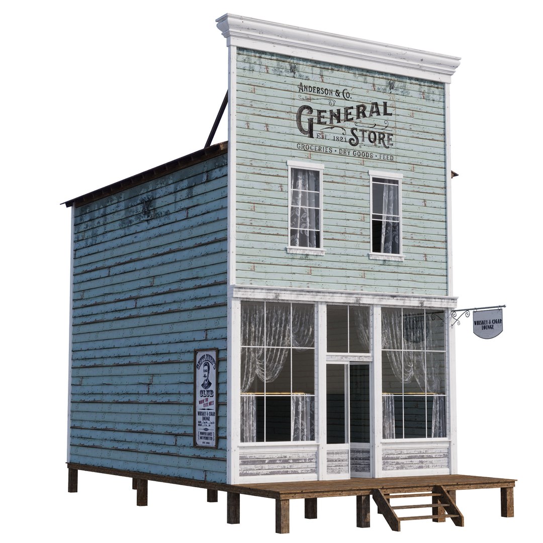 Western Grocery Store Building 3D Model - TurboSquid 1907830